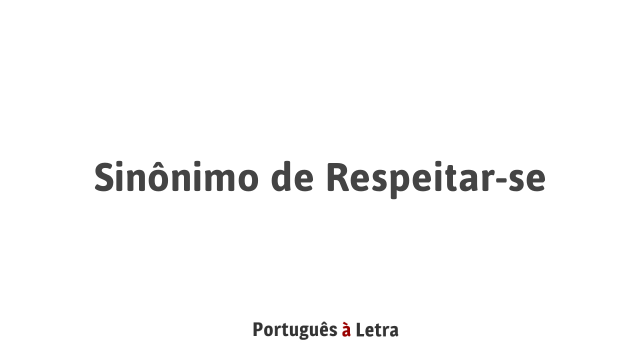 Respetando Sinonimo