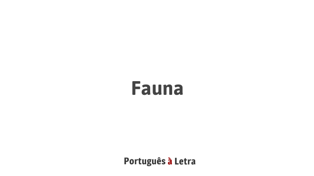 Fauna | Português à Letra